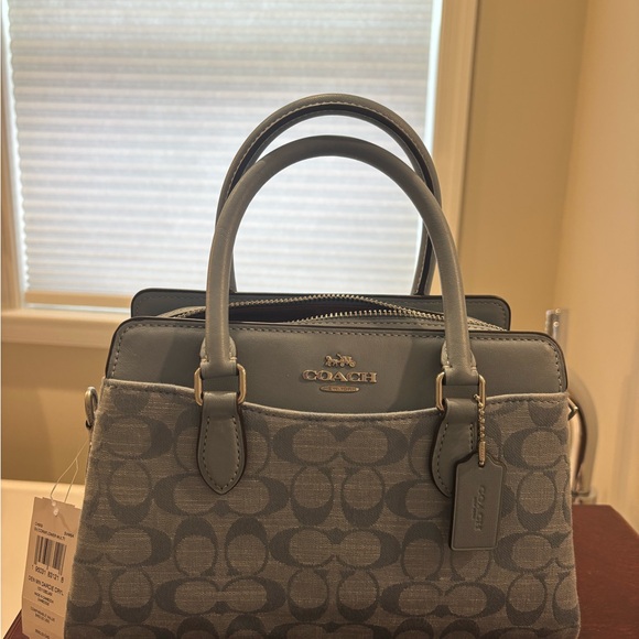 Coach | Bags | Coach Powder Blue Signature Handbag | Poshmark